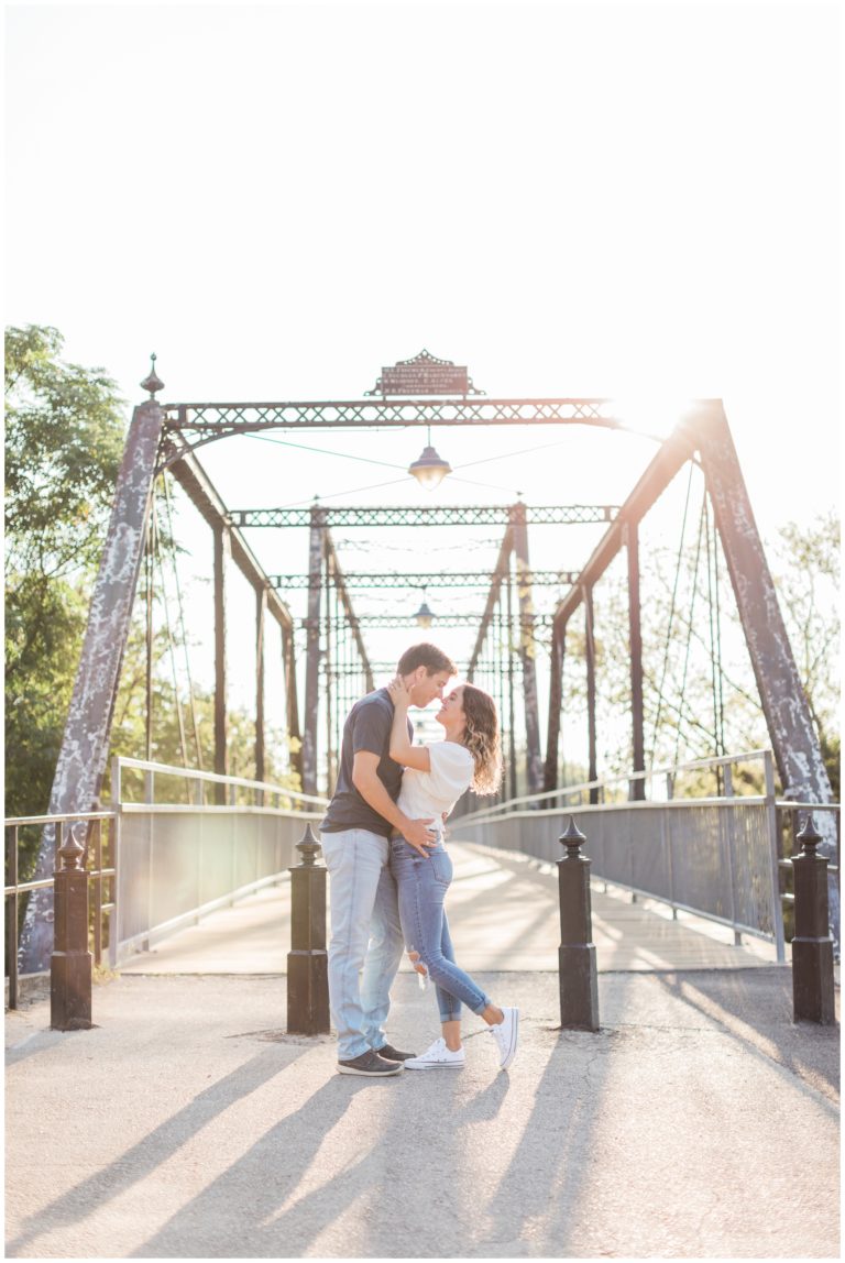 Lighthearted Engagement Session at Faust Street Bridge - The Bledsoes ...
