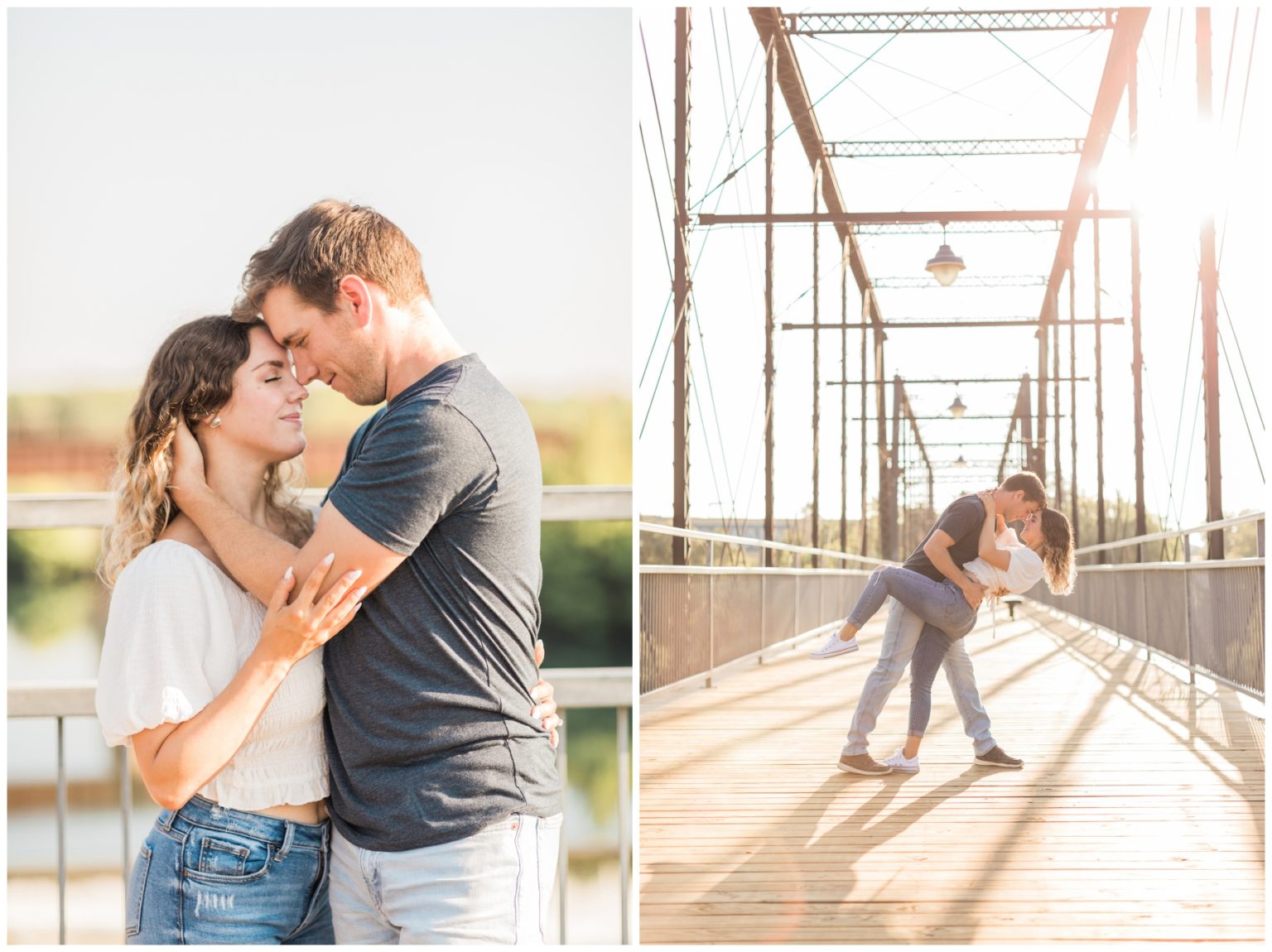 Lighthearted Engagement Session at Faust Street Bridge - The Bledsoes ...