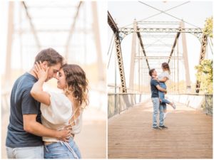Lighthearted Engagement Session at Faust Street Bridge - The Bledsoes ...