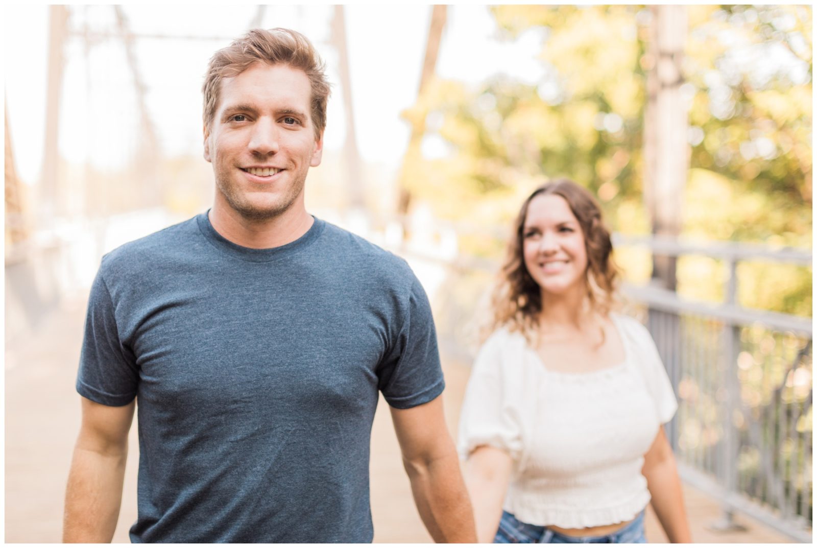 Lighthearted Engagement Session at Faust Street Bridge - The Bledsoes ...